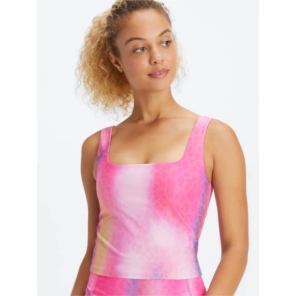 Fabletics | Tops | Nwt Fabletics Lydia Built In Bra Pink Animal Print Crop Tank Top Xxl | Poshmark